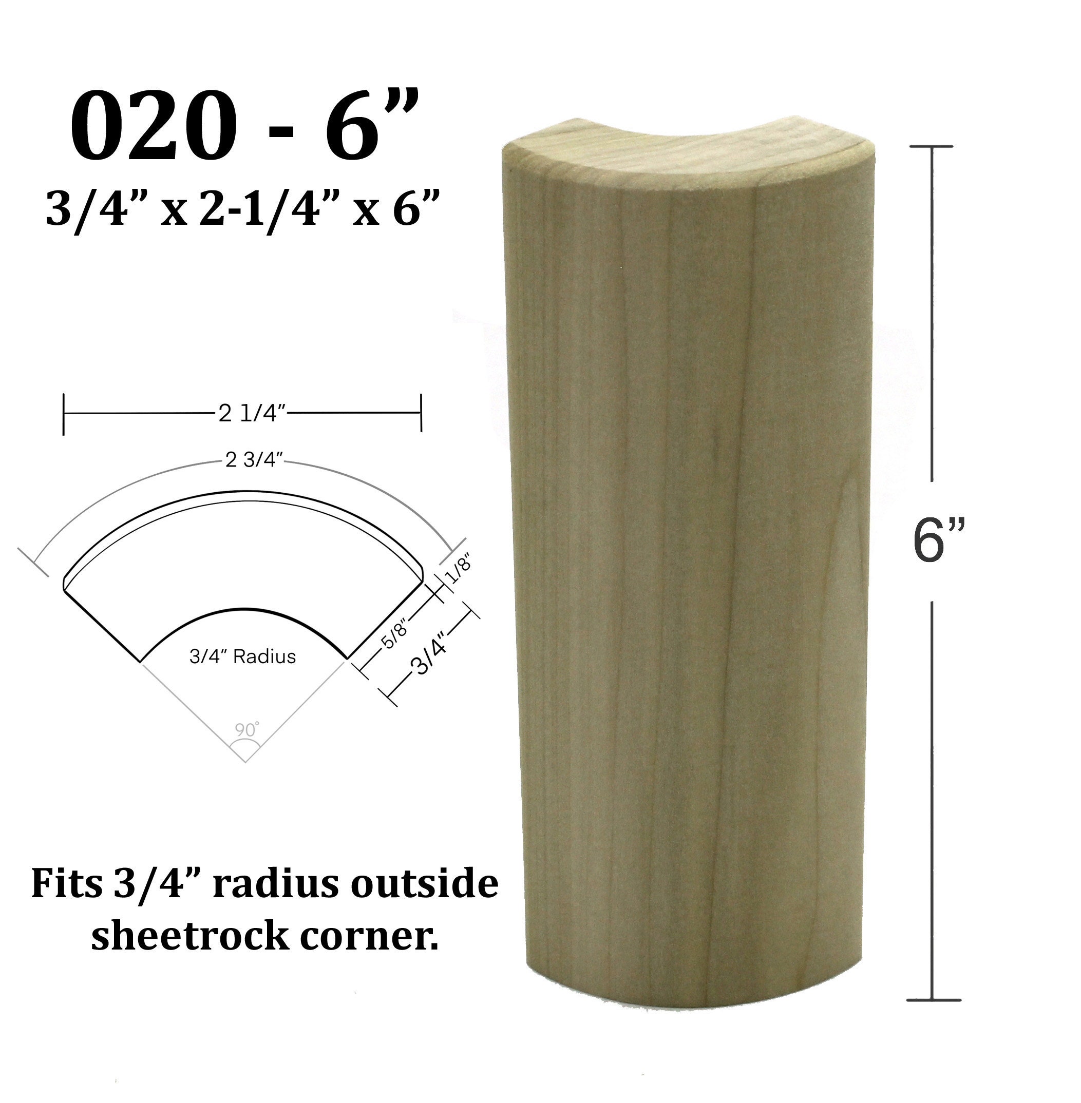 Poplar (paint Grade) Outside Radius Corner Base Blocks, Bullnose Block ...