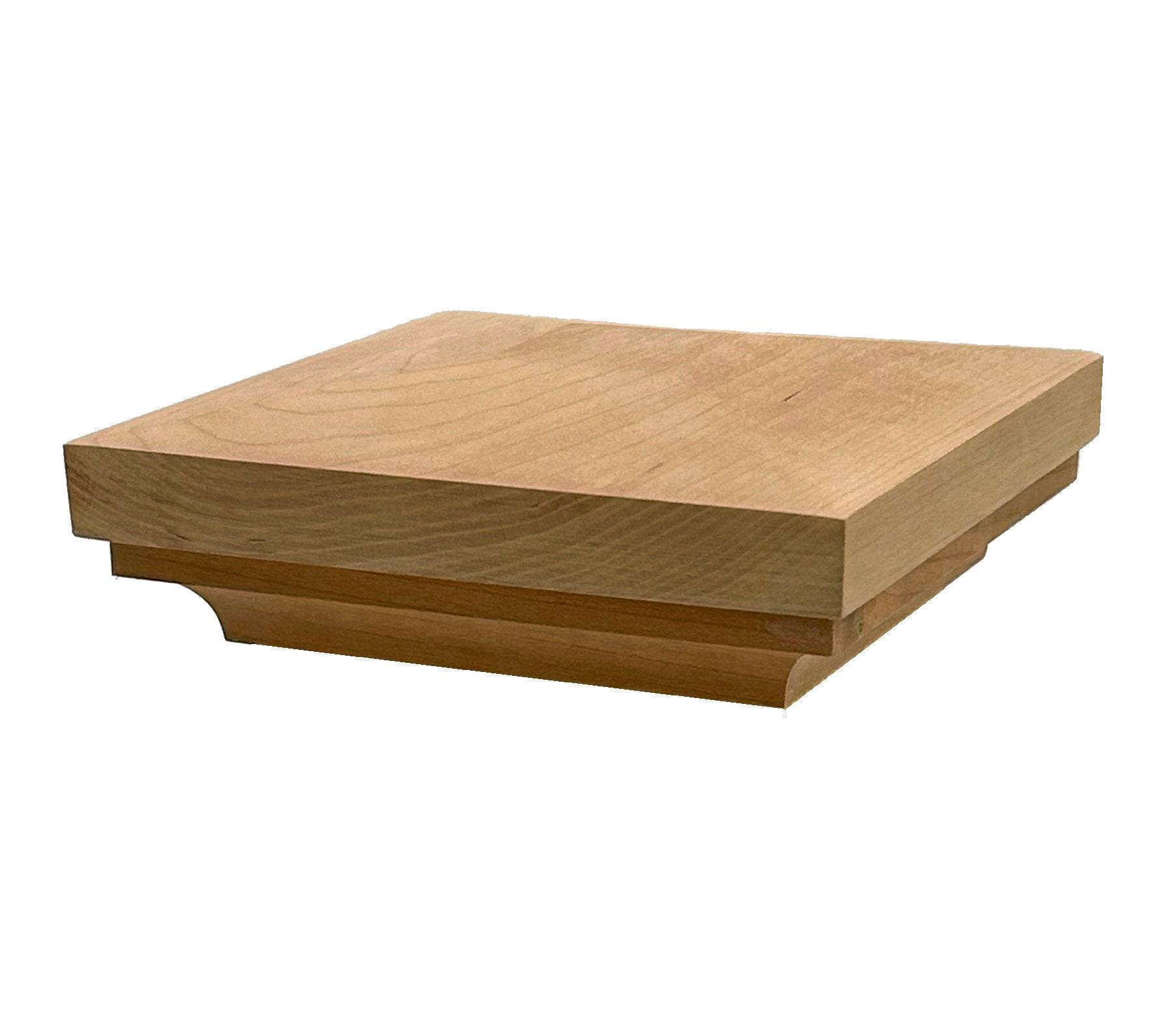 Flat Peak Newel Cap for Square Stair Posts, Hardwood | 3 1/2", 3", or 3 ...