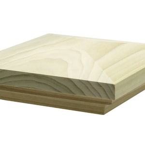 Flat Peak Newel Cap for Square Stair Posts, Hardwood | 3 1/2", 3", or 3 ...