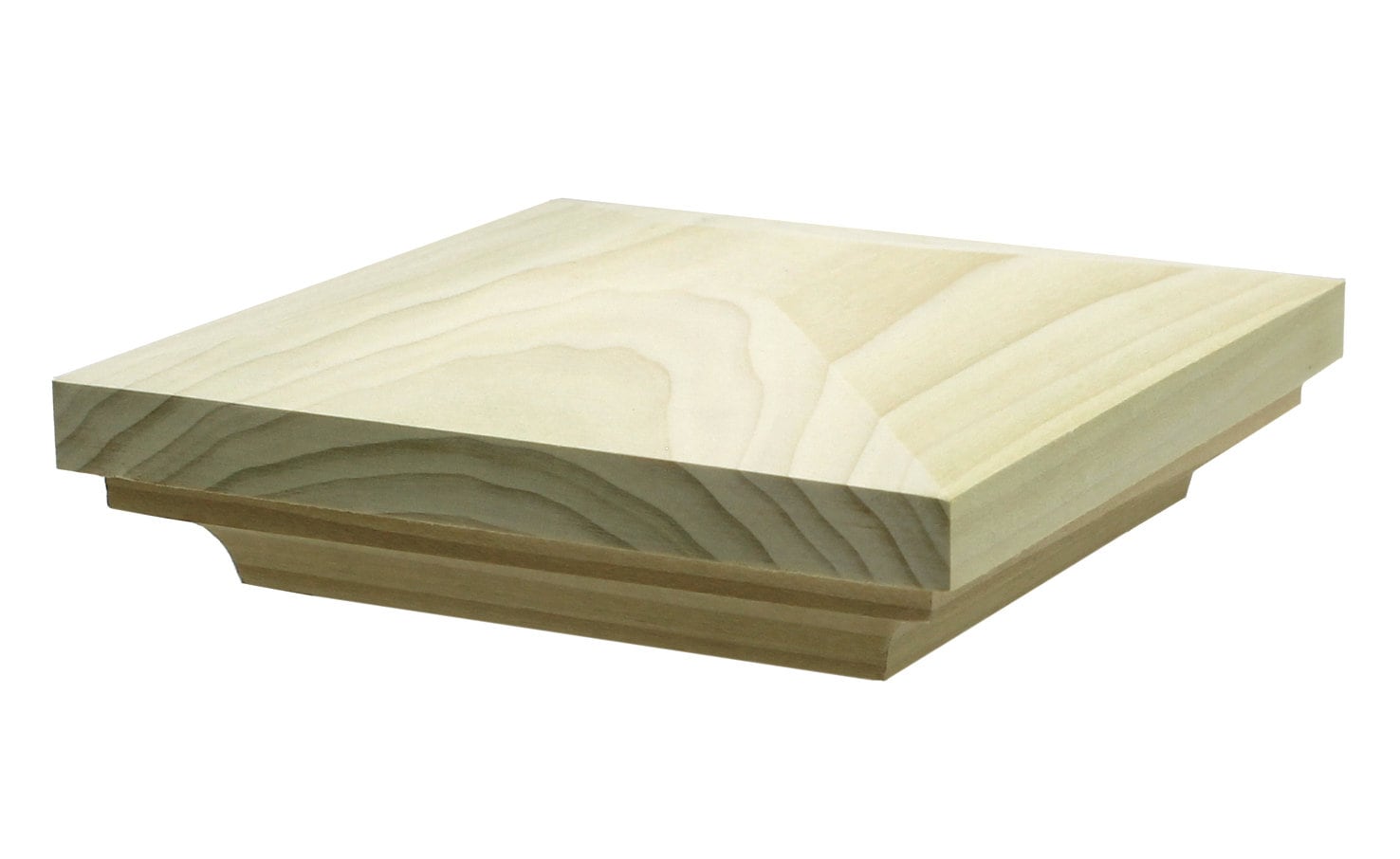 Flat Peak Newel Cap for Square Stair Posts, Hardwood | 3 1/2", 3", or 3 ...