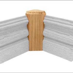 Red Oak Inside Corner Base Block, Trim Molding for Round or Sharp 90 ...