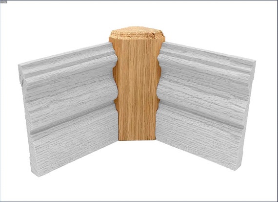 Red Oak Inside Corner Base Block Trim Molding for Round or | Etsy