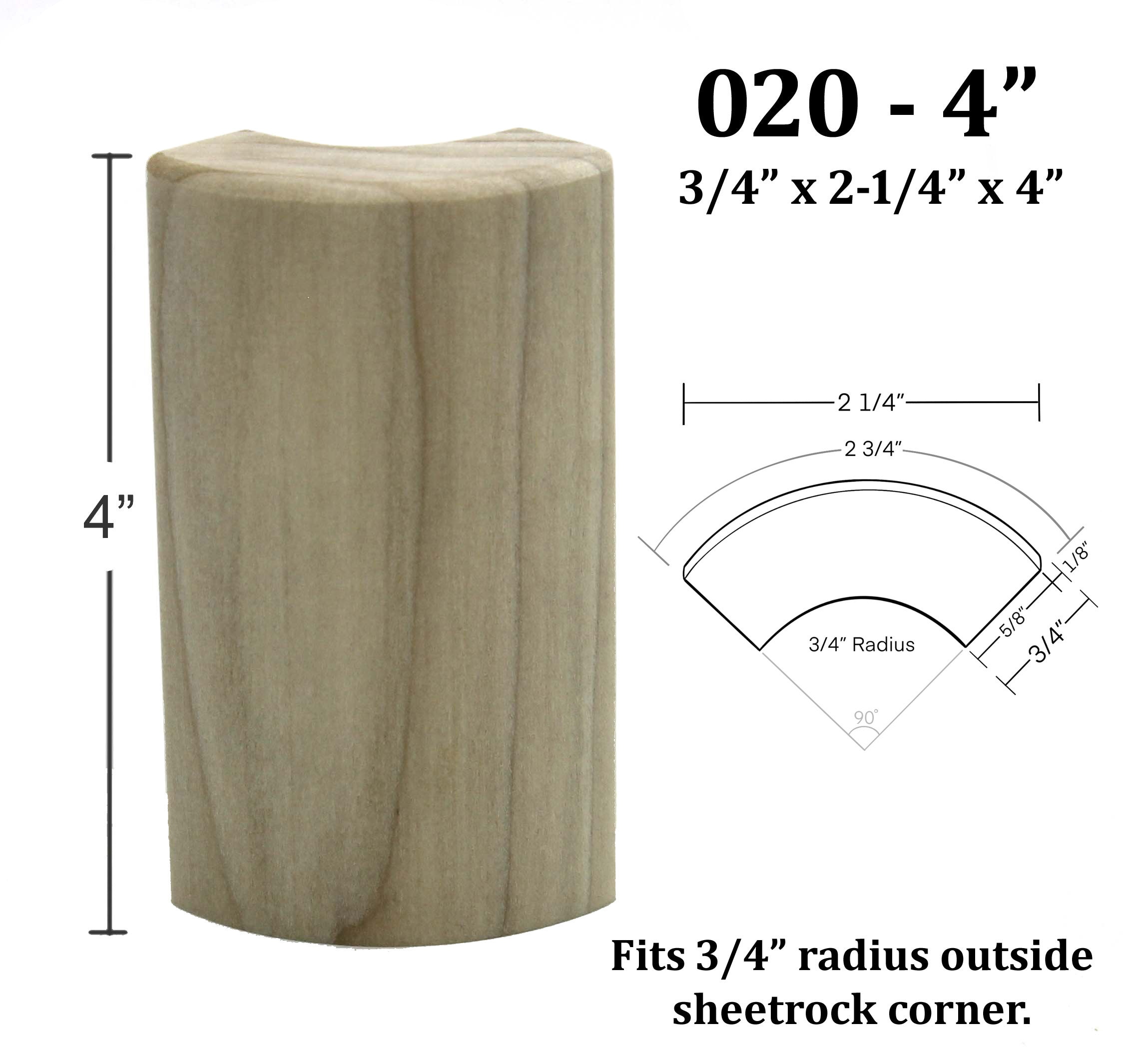 Poplar (paint Grade) Outside Radius Corner Base Blocks, Bullnose Block ...