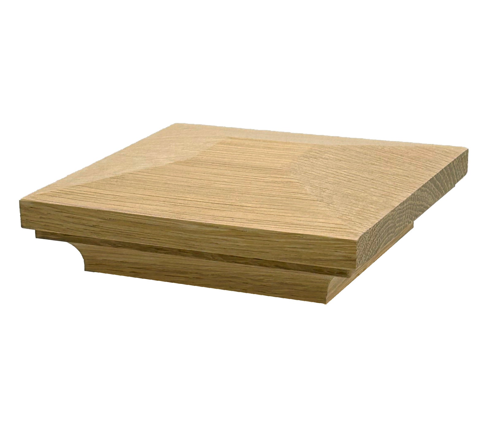 Flat Peak Newel Cap for Square Stair Posts, Hardwood | 3 1/2", 3", or 3 ...