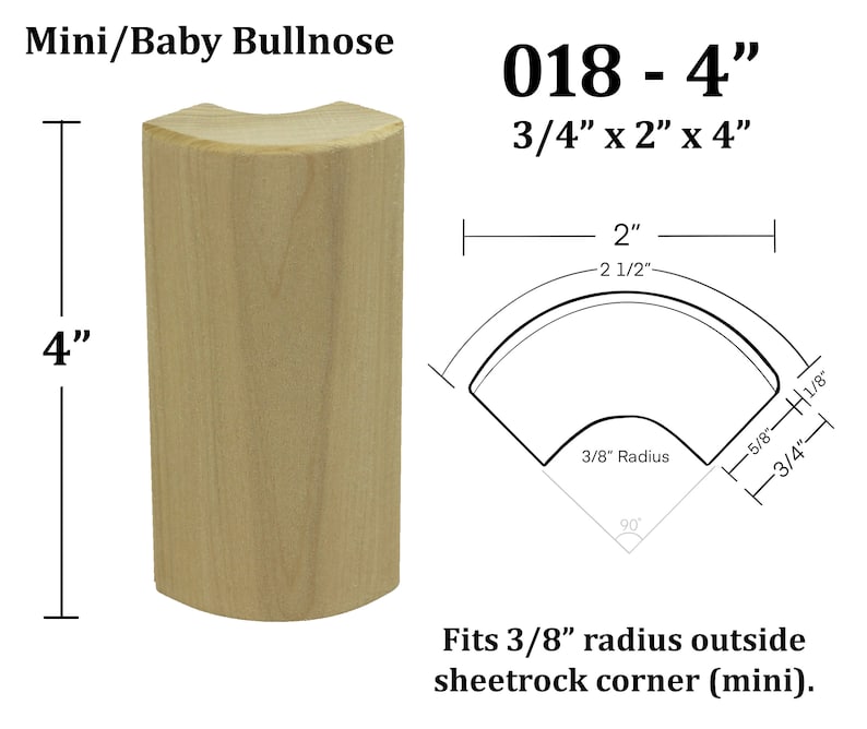 Poplar (paint Grade) Outside Radius Corner Base Blocks, Bullnose Block ...