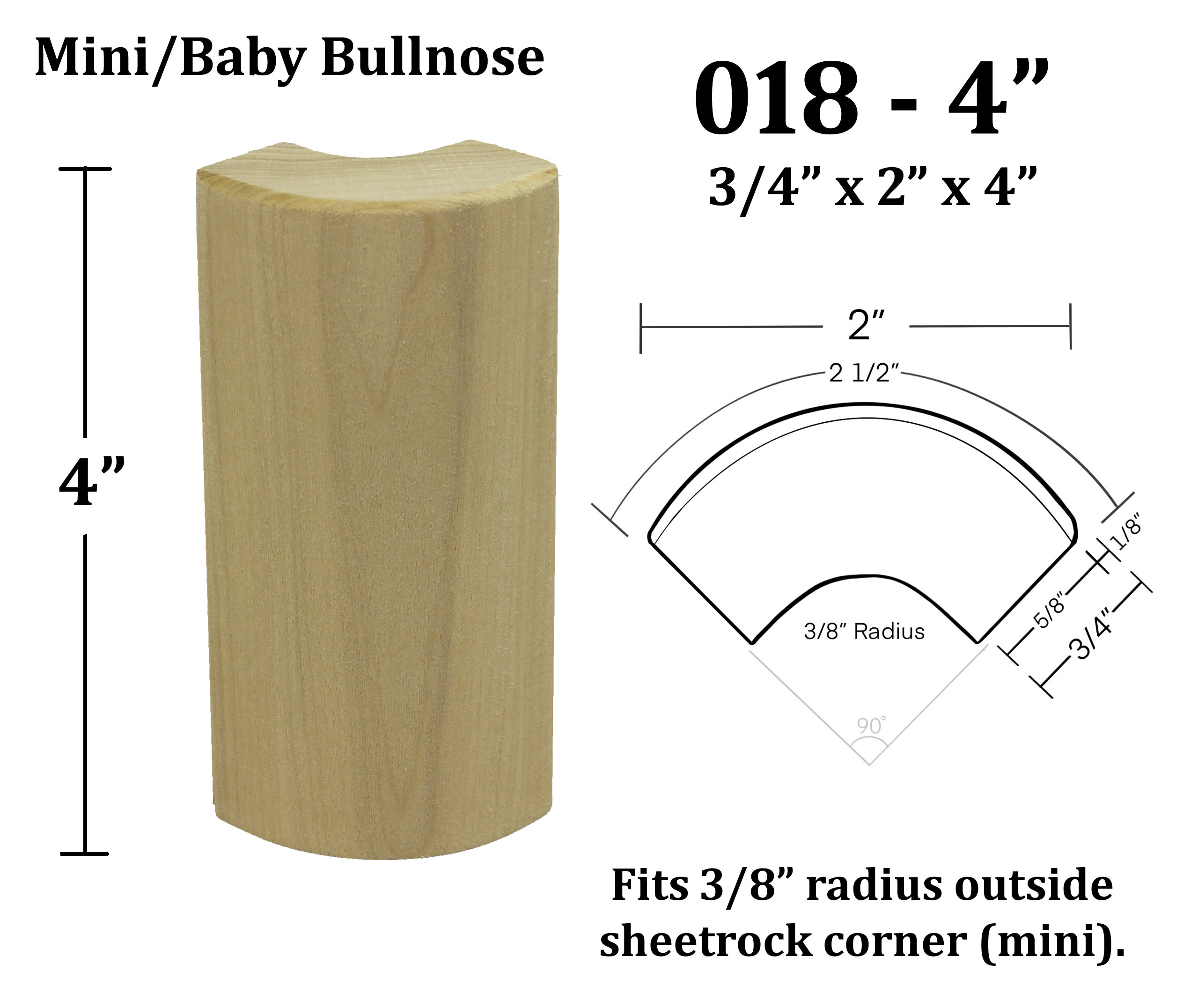 Poplar (paint Grade) Outside Radius Corner Base Blocks, Bullnose Block ...