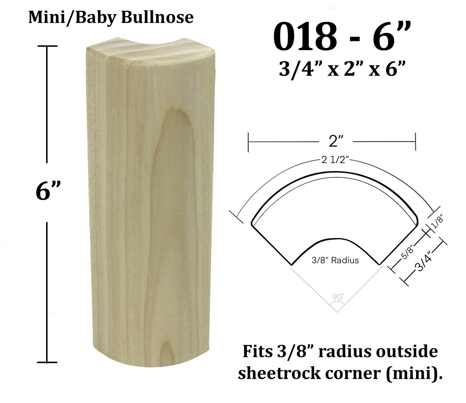 Poplar (paint Grade) Outside Radius Corner Base Blocks, Bullnose Block ...