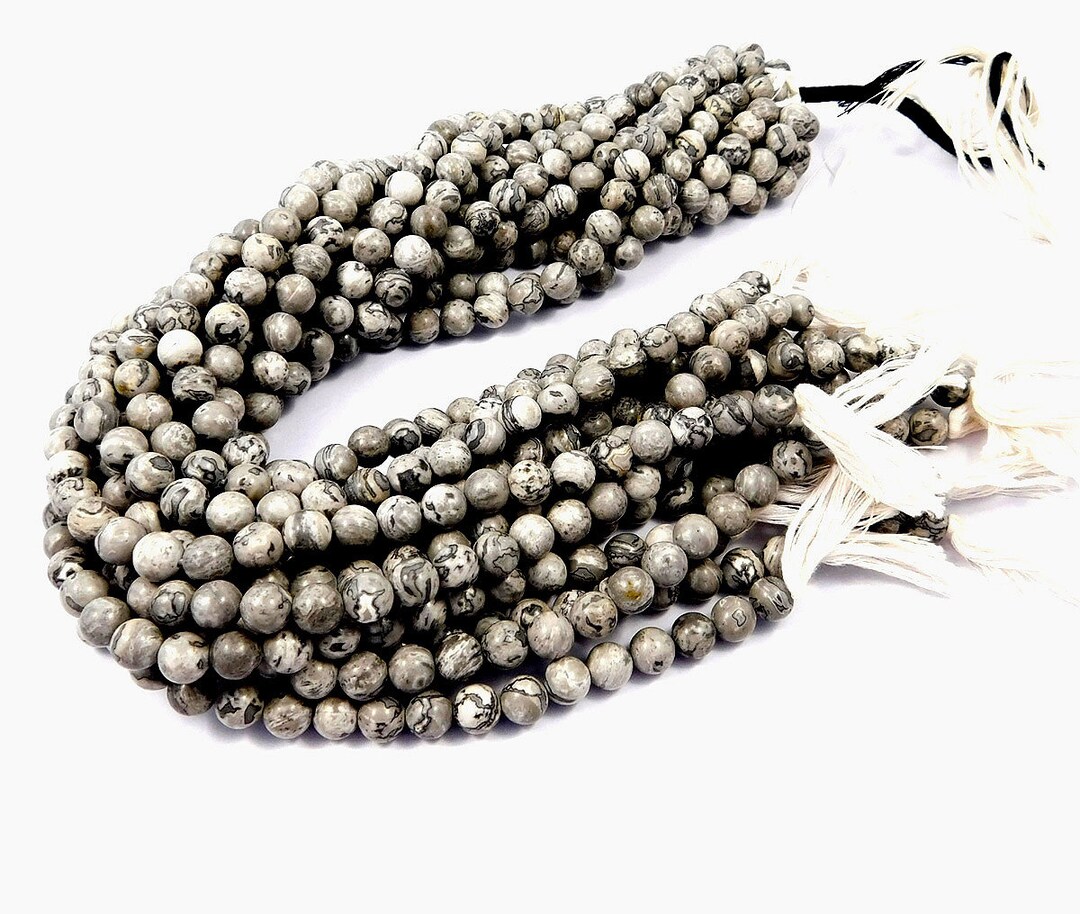 Map Agate Beads Strand Natural Gemstone Beads 8mm Round 15 - Etsy