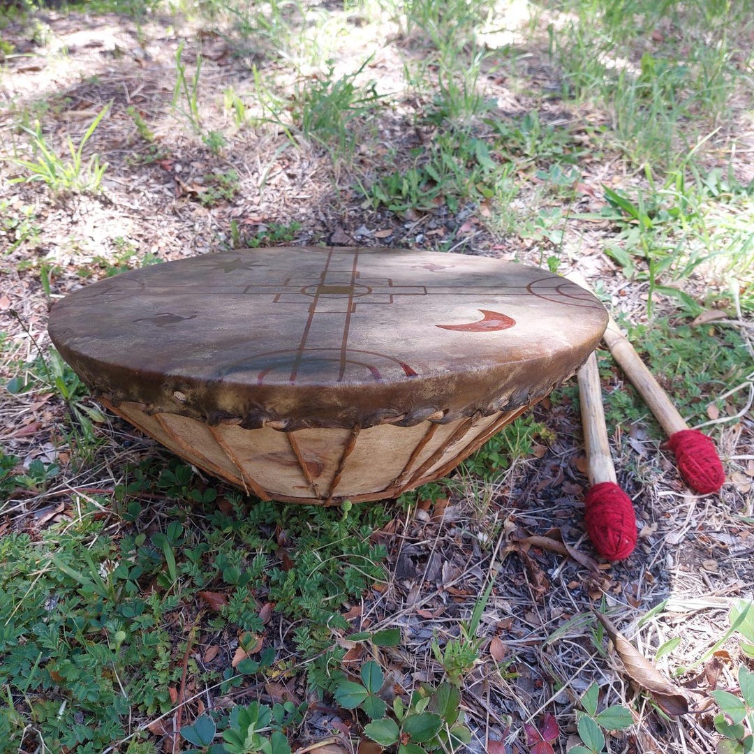 Kultrún, 37cm in Diameter, Mapuche Ceremonial Drum, Handmade in Poplar ...