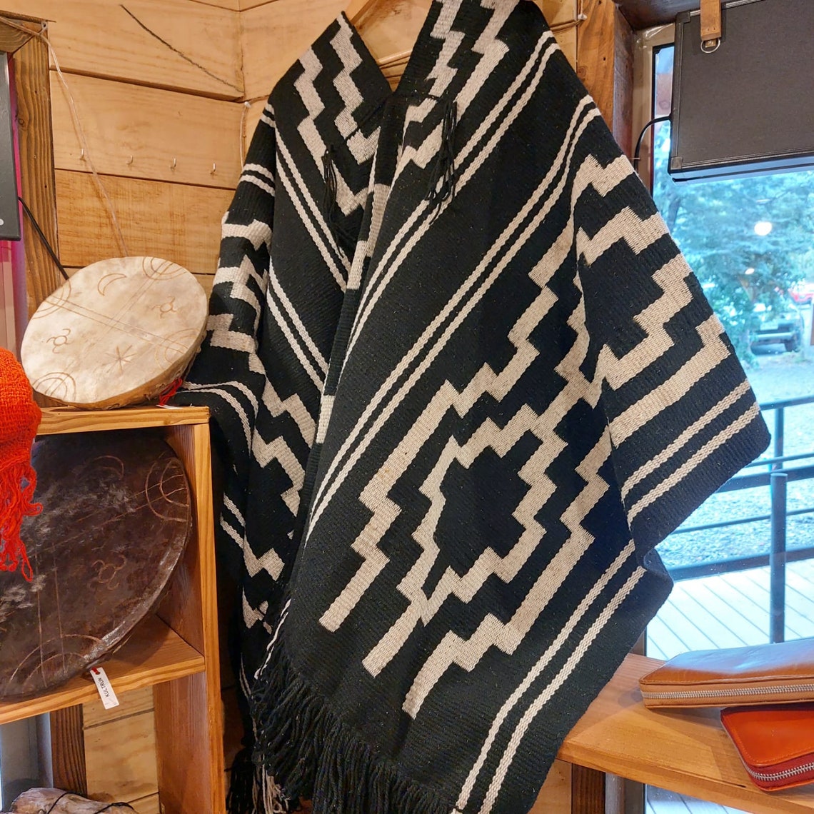 Lonko Mapuche Blanket, Handmade in Sheep Wool With Ancestral Technique ...