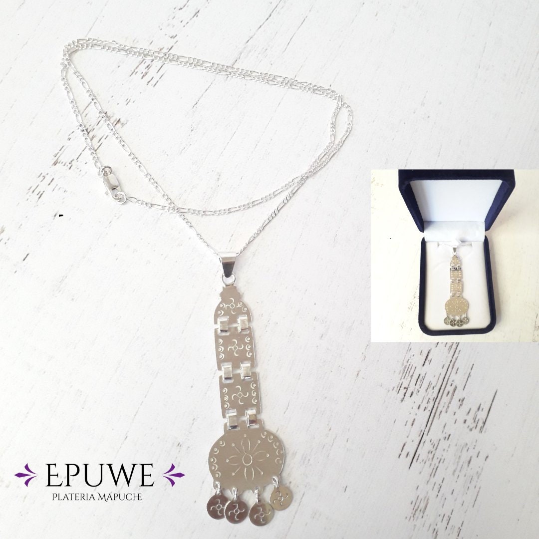 Necklace, Sukill Design of Mapuche Plates, 7 Cm Long, Handmade in 950 ...