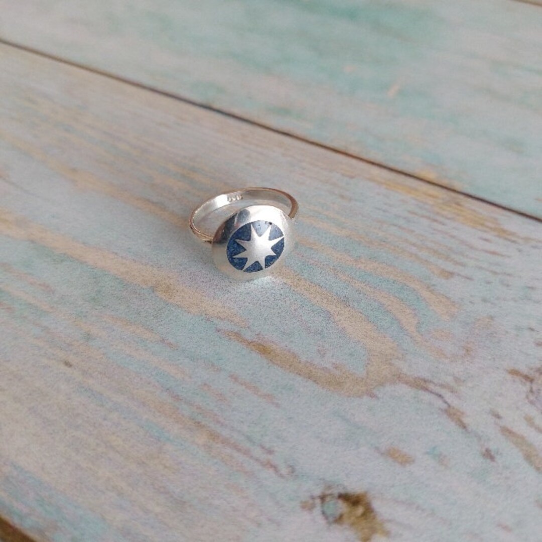 Mapuche Ring, Morning Star Design, With Lapis Lazuli, Handmade in 950 ...