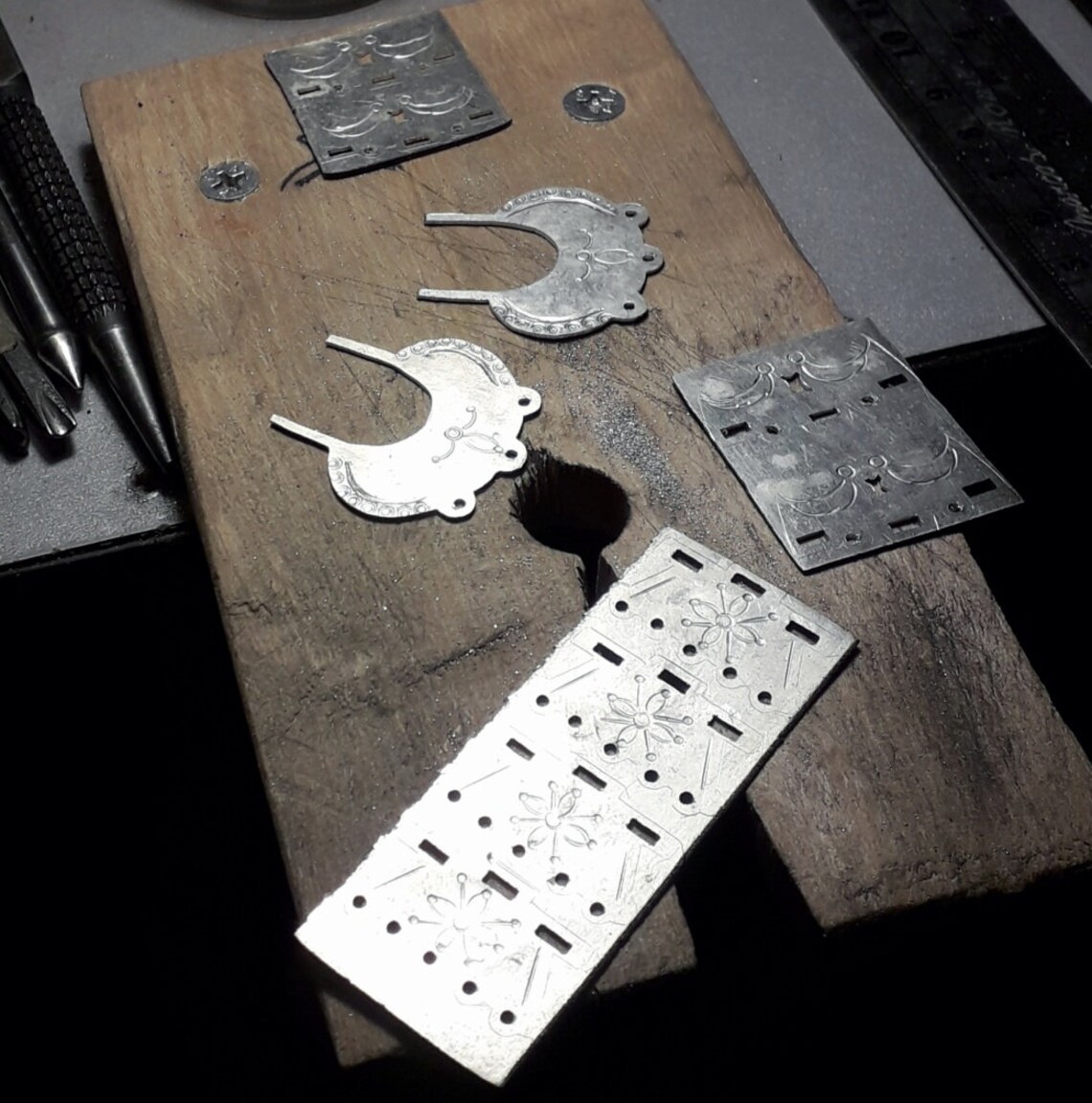 Chaway Mapuche Lafquenche Design Earrings, Handmade in 950 Silver, 2.7 ...