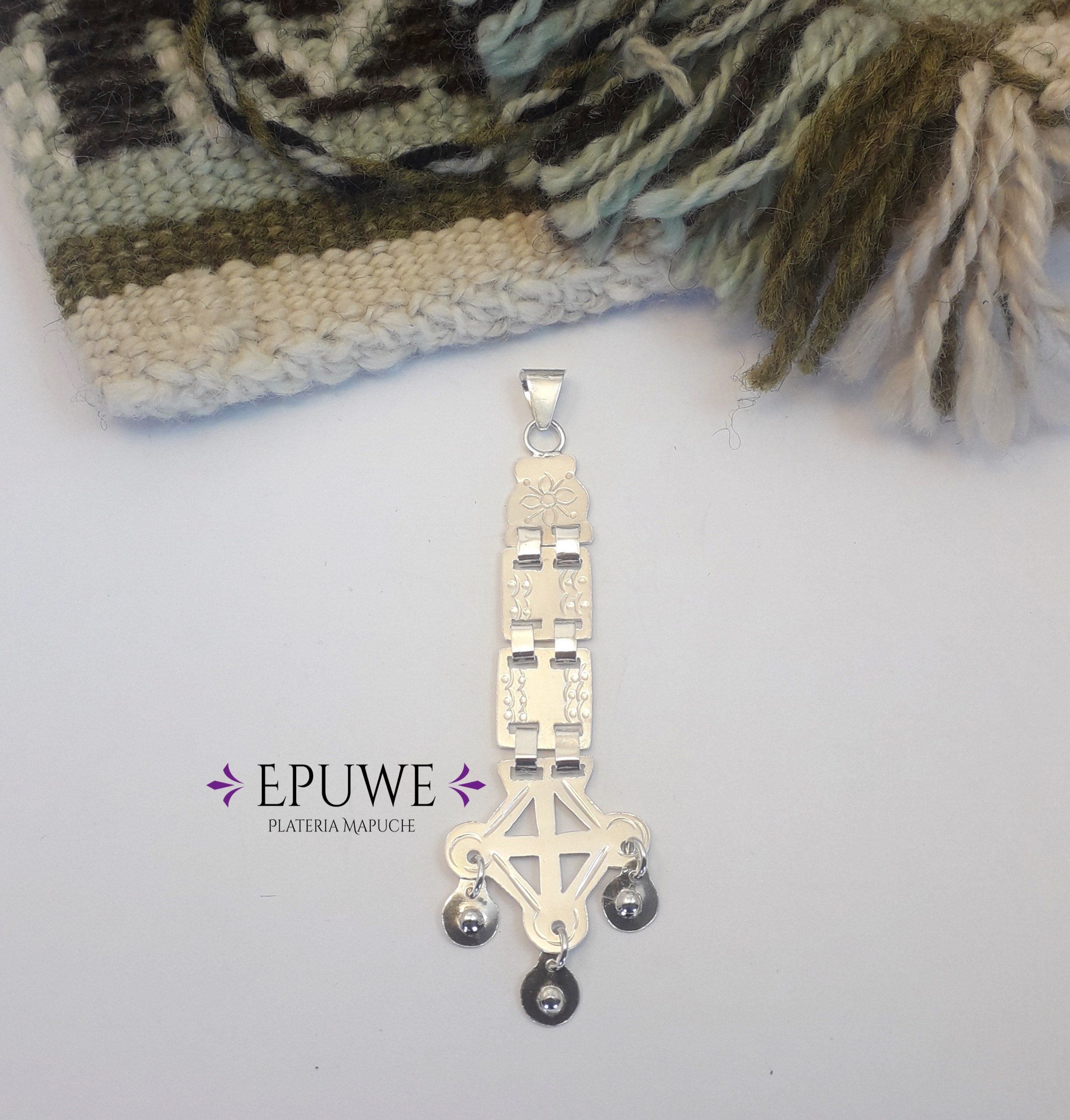 Trapelakucha Mapuche Design Necklace, Handmade in 950 Silver, 7 Cm Long ...