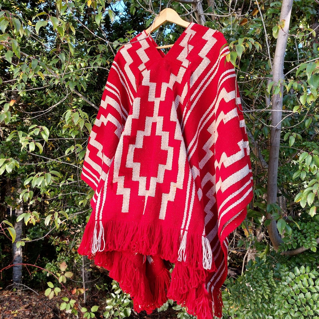 Blanket of Lonko, Mapuche Chief, Handmade From Sheep Wool in Telar ...