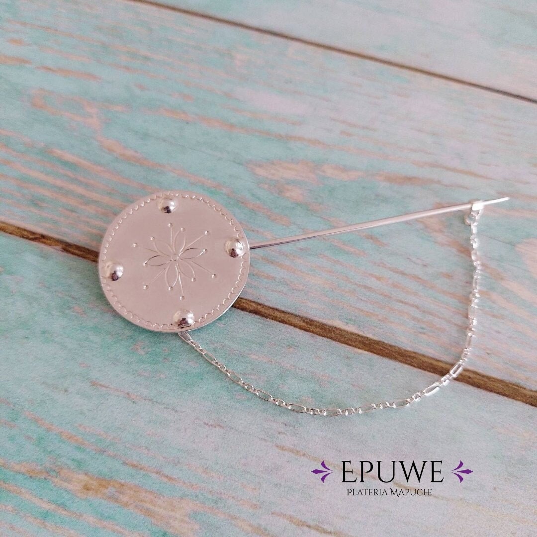 Tupu Brooch, Ancestral Mapuche Design, With Hand-chiseled Cinnamon ...