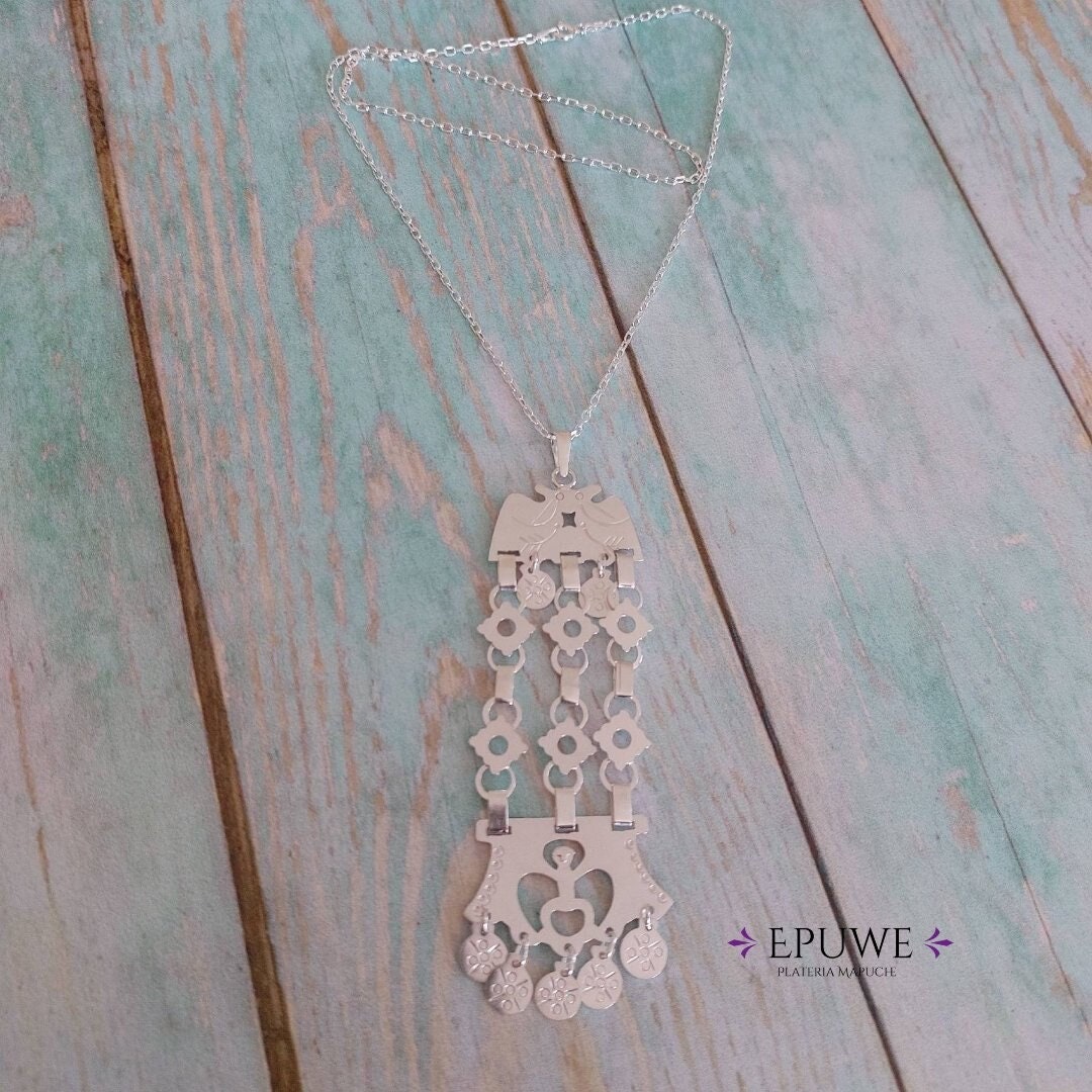 Trapelakucha Necklace, Mapuche Ancestral Design, Handmade in 950 ...
