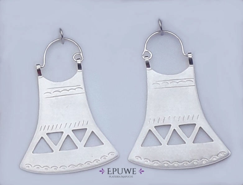Earrings Mapuche Upul Design Handmade in 950 Fine Silver - Etsy