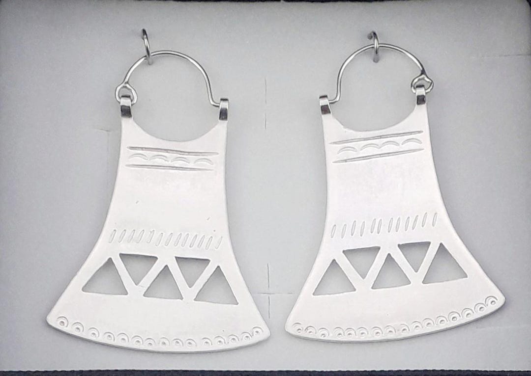Earrings, Mapuche Upul Design, Handmade in 950 Fine Silver - Etsy UK