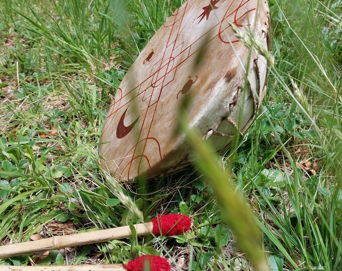 Kultrún, 40cm in Diameter, Mapuche Ceremonial Drum, Handmade in Native ...