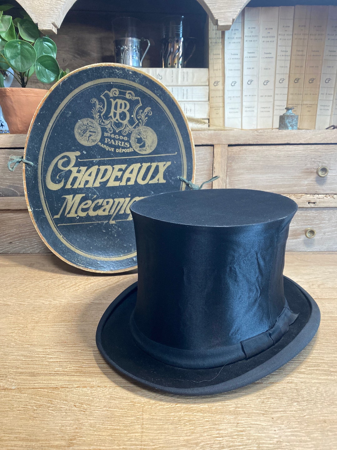 Clack Hat French Mechanical Hat Paris With Its Box Size 53.5 Cm - Etsy