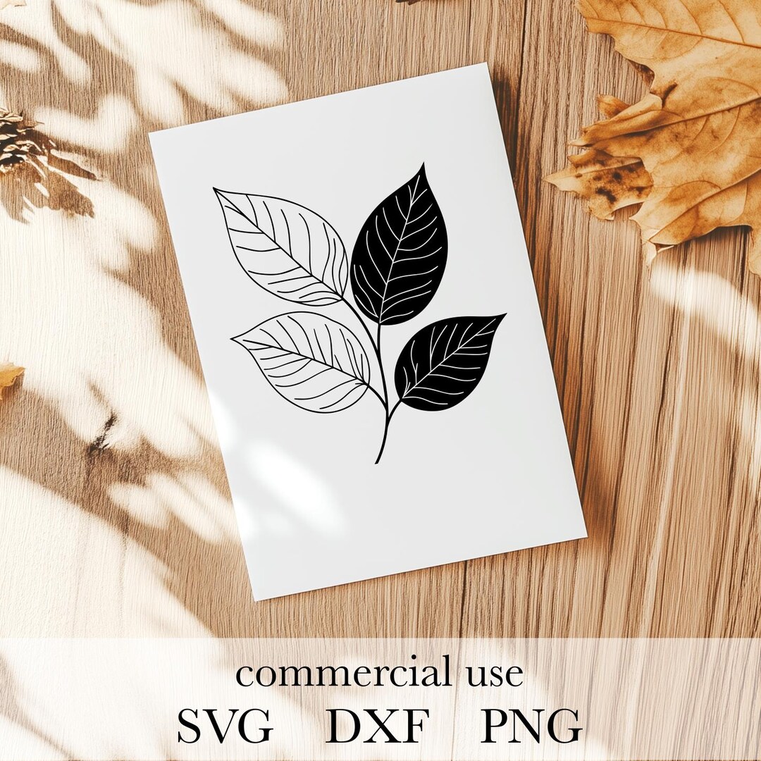Leaves Branch Digital Cut File for Your Crafting Projects, SVG, DXF ...