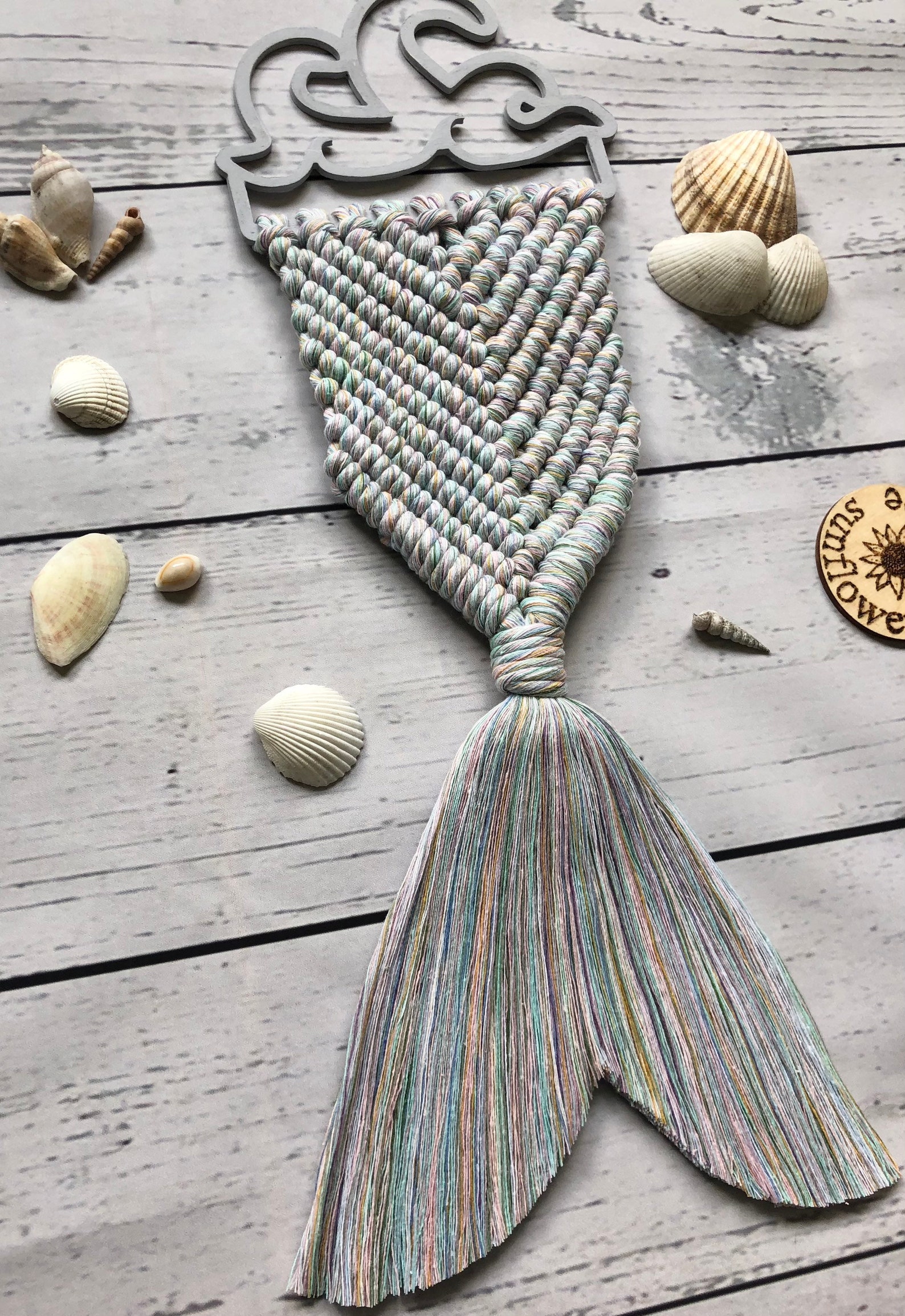 Macrame mermaid tail mermaid childrens room nursery | Etsy