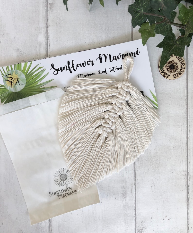 Macrame Leaf Kit, DIY Kit, How to Make a Macrame Leaf, Craft Kit for ...