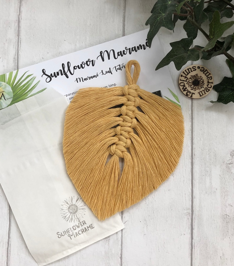 Macrame Leaf Kit DIY Kit How to Make a Macrame Leaf | Etsy UK