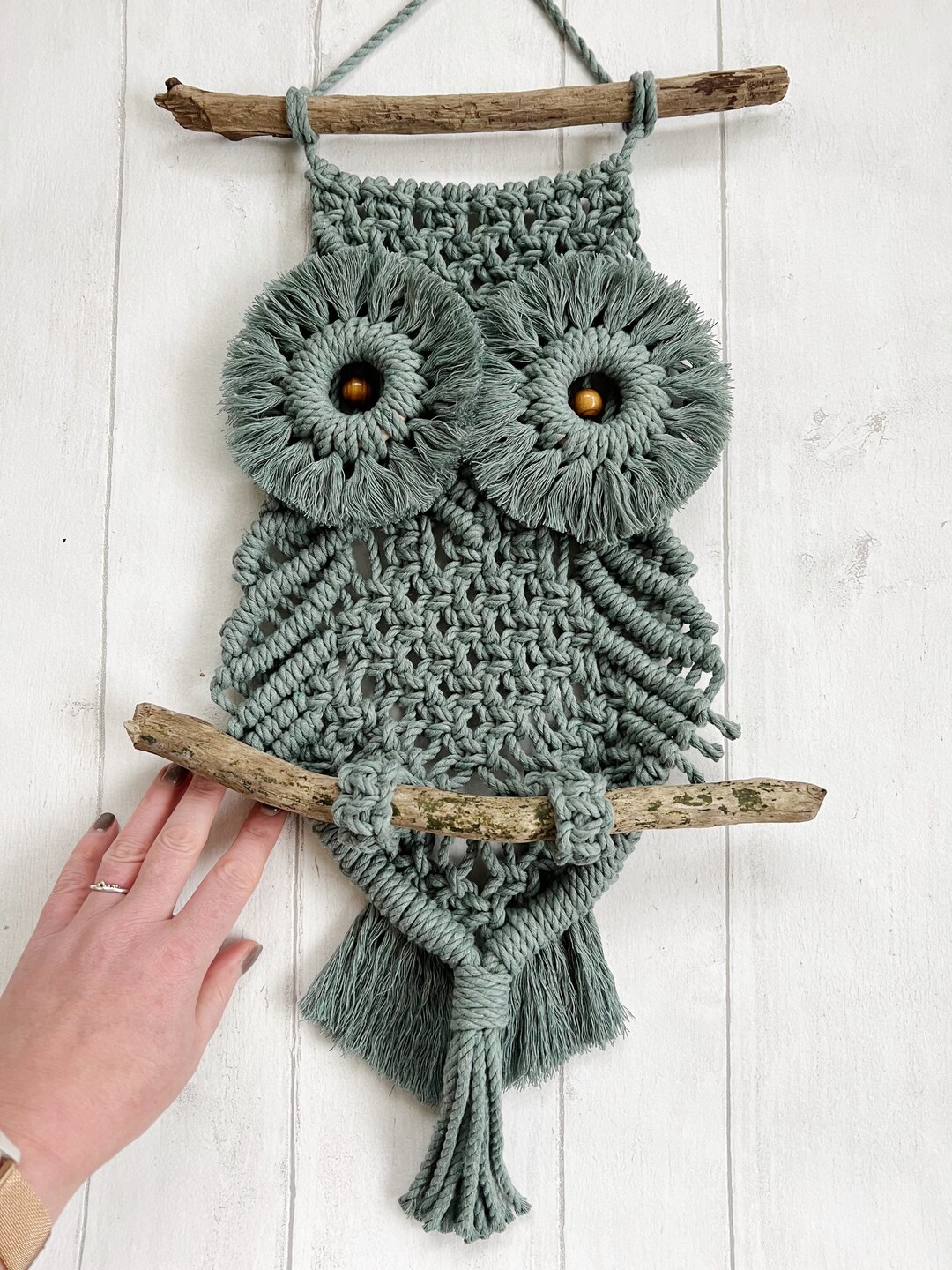 Macrame Owl • Owl • Green • Laurel • Woodland Decor - Etsy