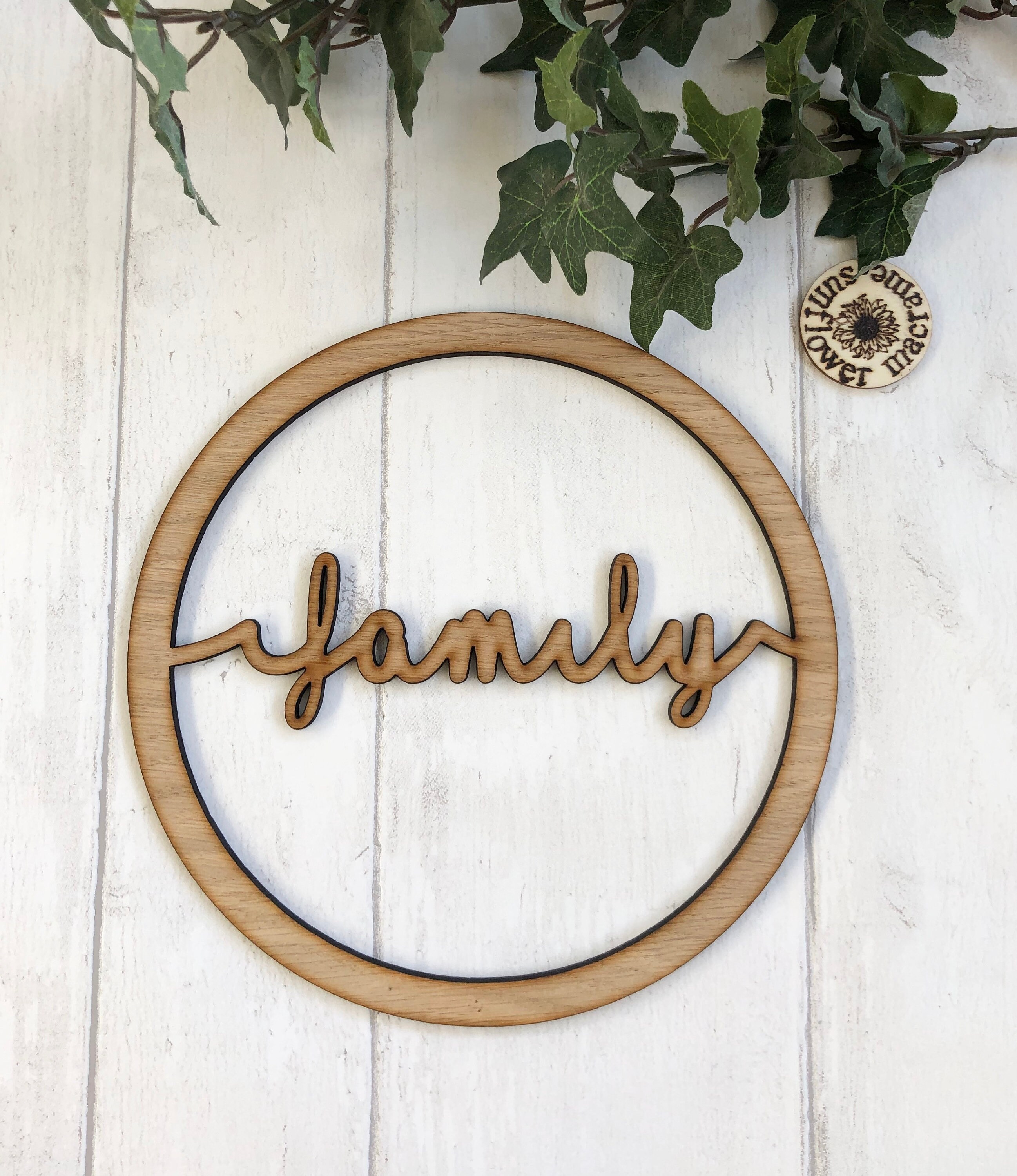 Macrame Oak Wooden Quote Frame Hoop Sign | Etsy UK