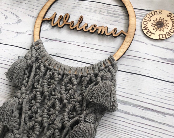 Macrame Oak Wooden Quote Frame ~ Hoop ~ Sign - Etsy UK