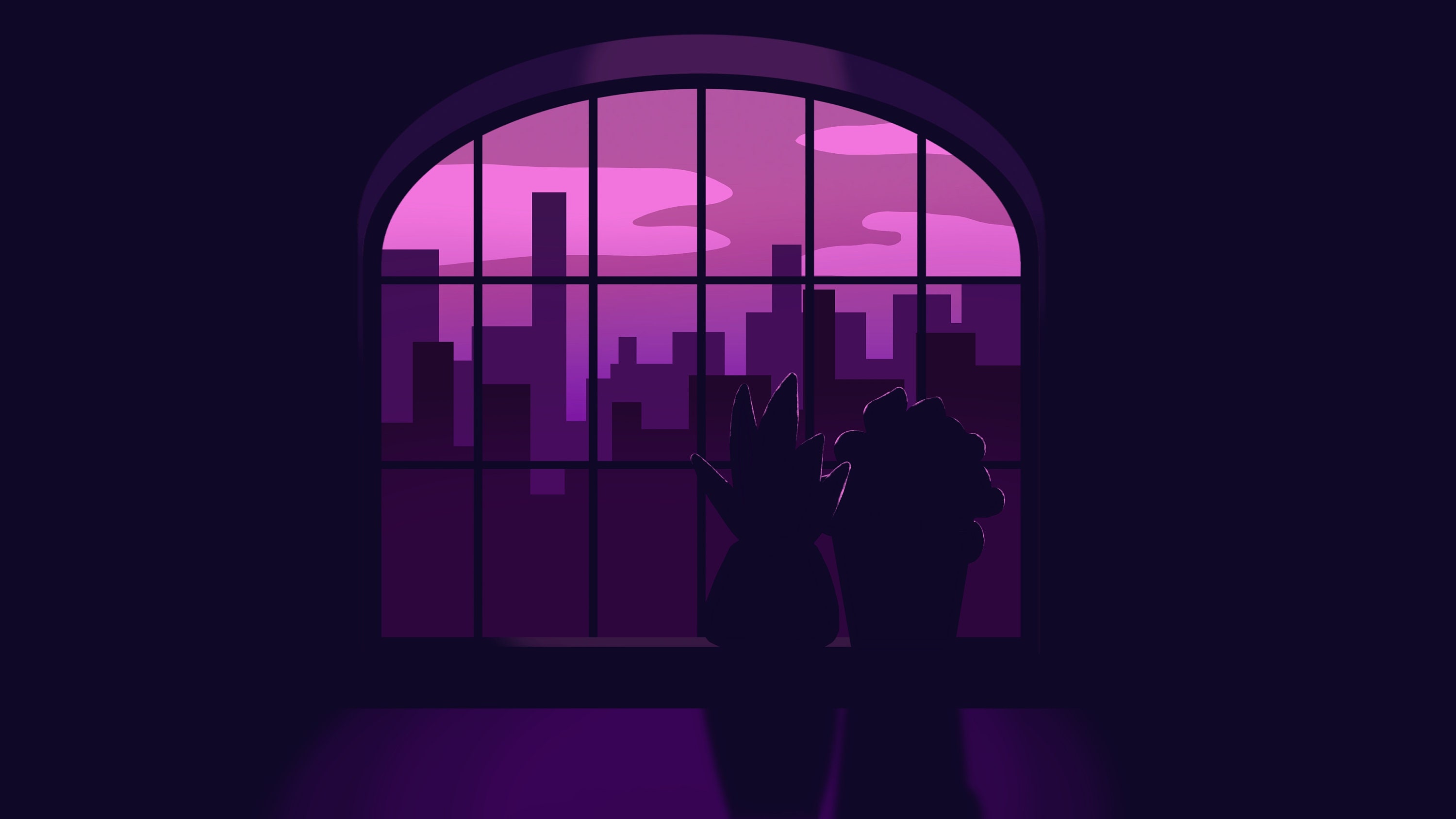 Pink Sky Window View Desktop Wallpaper - Etsy