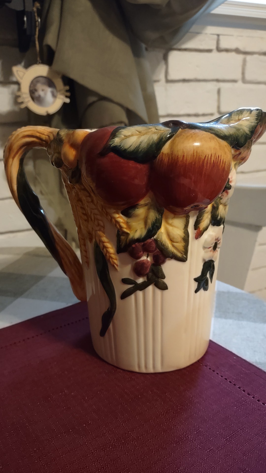 PITCHER Ceramic Decorative Kitchen Pitcher / Pouring Jug - Apple and ...