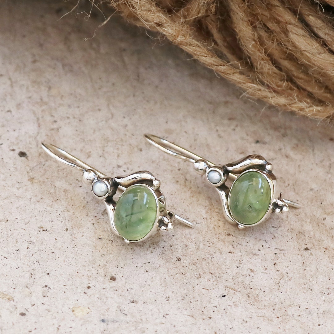 Handmade Sterling Silver Dangle & Drop Earrings With Natural Gem Stone ...
