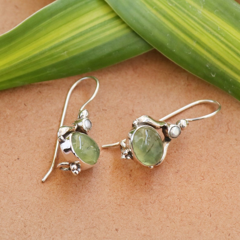 Handmade Sterling Silver Dangle & Drop Earrings With Natural Gem Stone ...