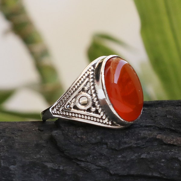 Orange Gemstone Ring - Etsy