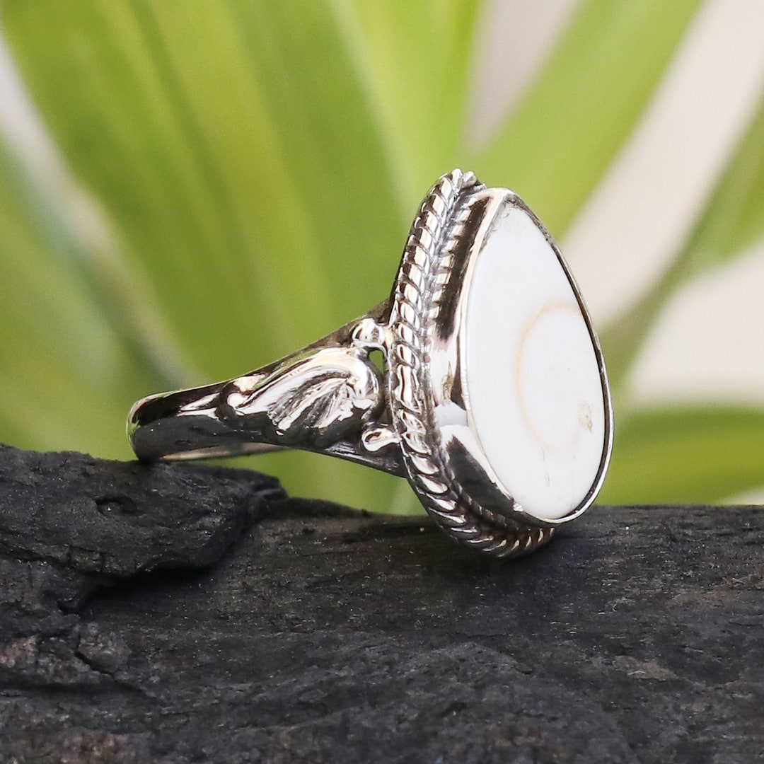 Shiva Eye Shell Ring: Sterling Silver Talisman, Boho Protection Jewelry ...