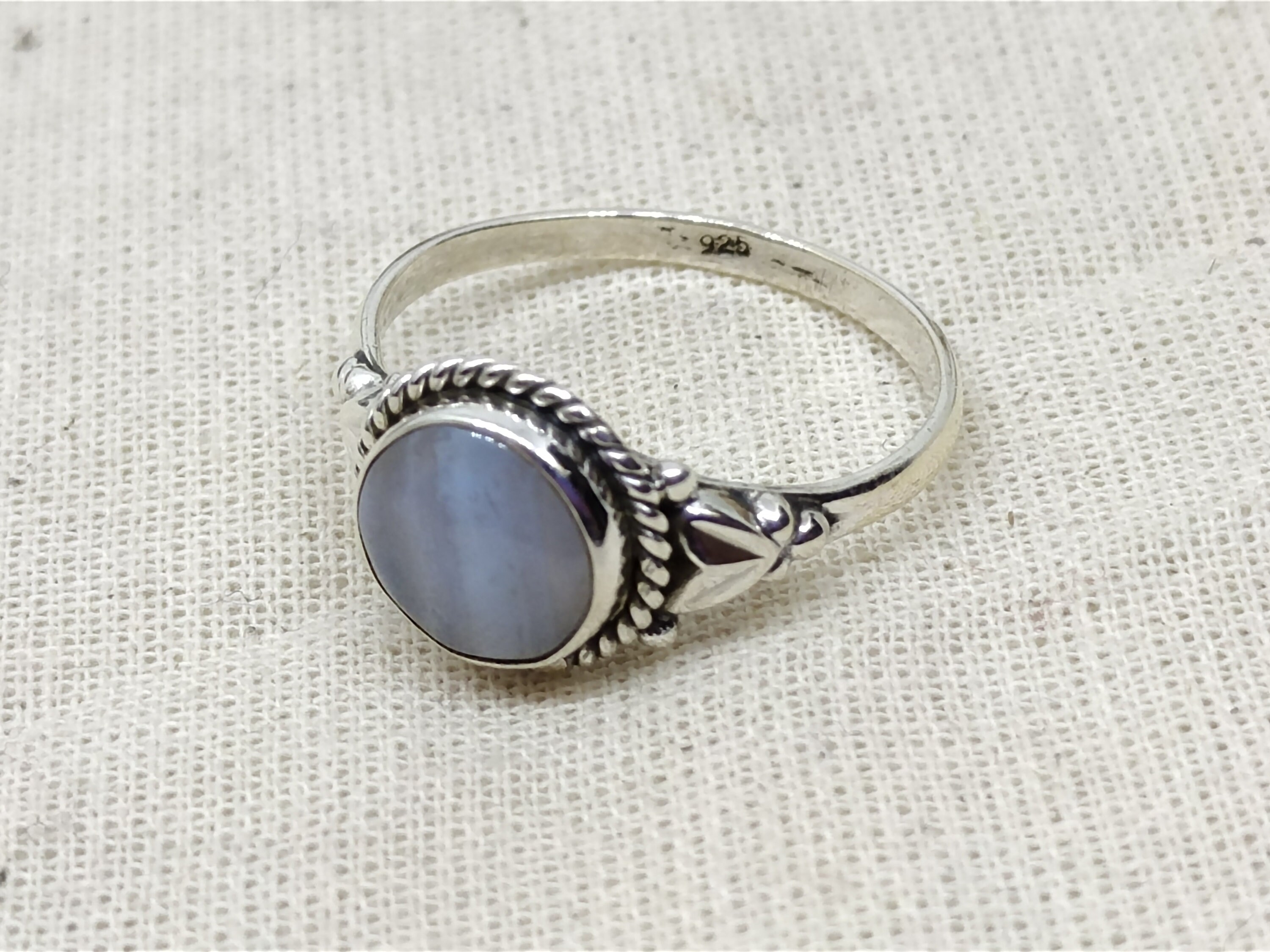 925 Solid Silver Blue Lace Agate Ring Lace Agate Ring Blue | Etsy