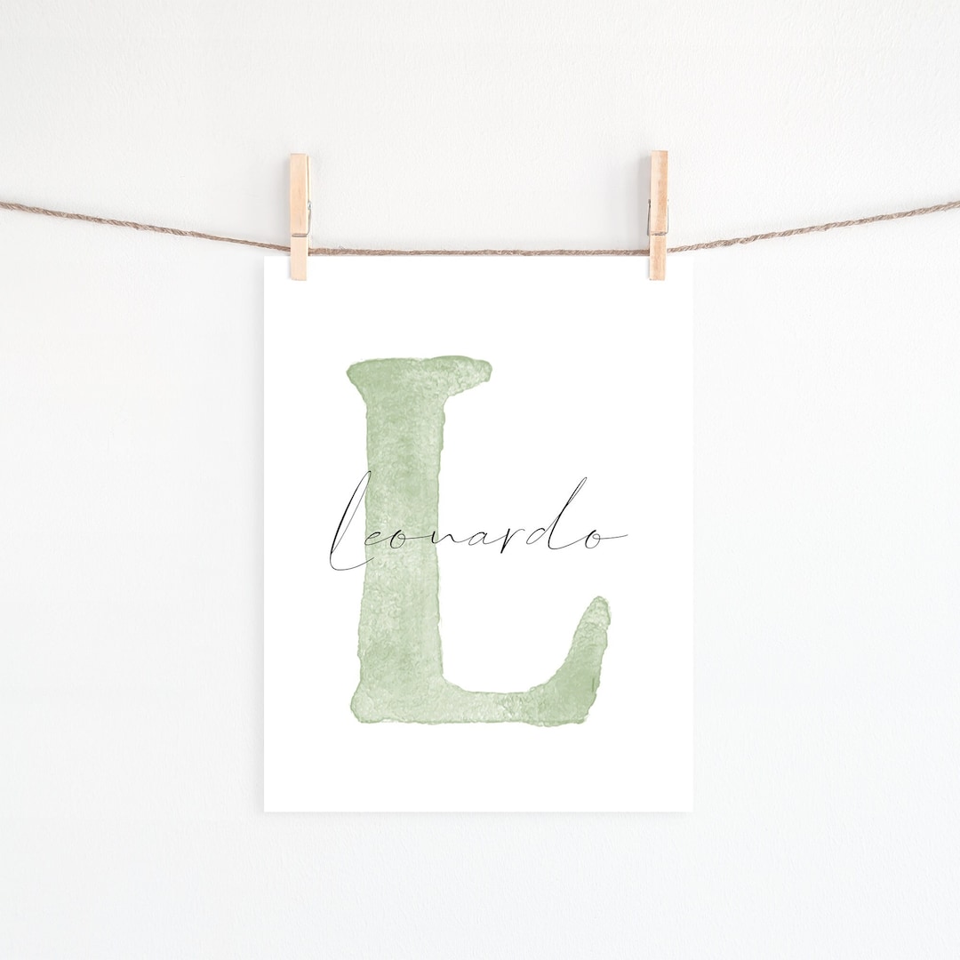 Namensbild Poster mit Buchstabe und Name Kinderzimmer Deko Junge ...