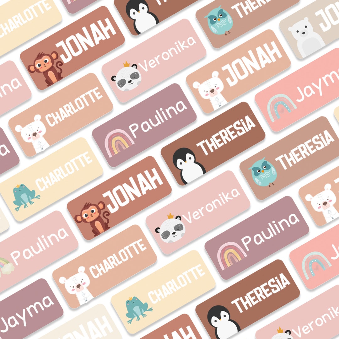 Panda Whale Name Stickers 3 X 1.3 Cm Customizable Name Labels ...
