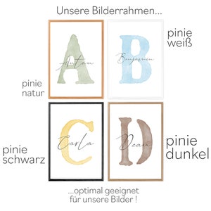 Namensbild Poster mit Buchstabe und Name Kinderzimmer Deko Junge ...