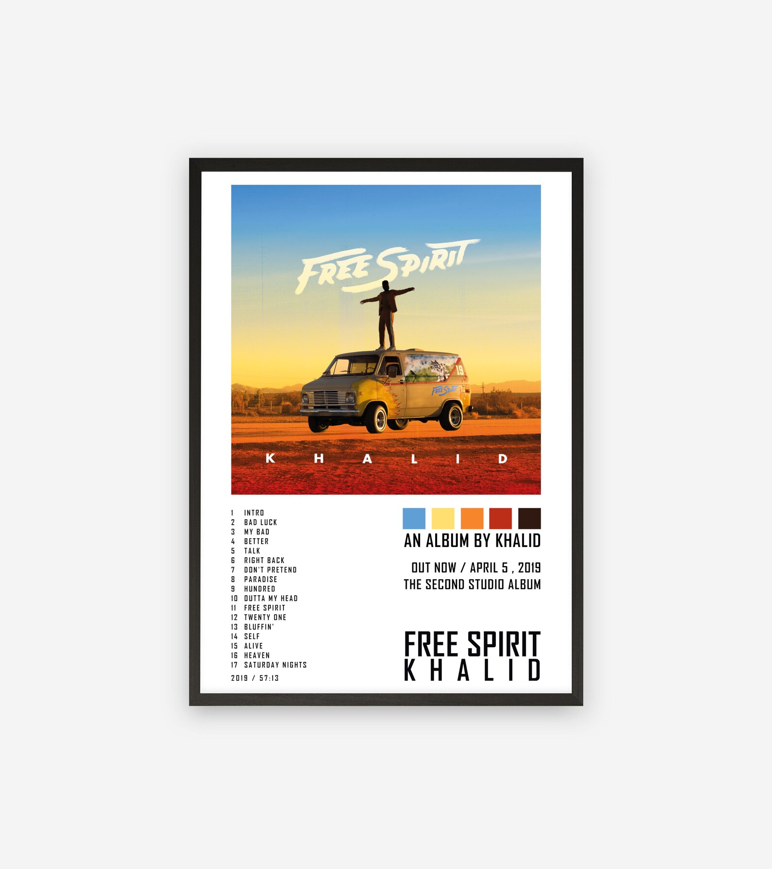 Khalid Poster Free Spirit Album Poster Album Cover Poster | Etsy
