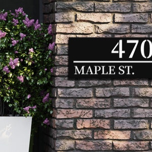 Outdoor House Number Sign | Modern House Number | Housewarming Gift ...