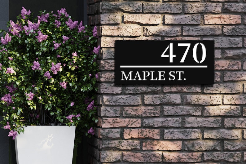 Outdoor House Number Sign Modern House Number Housewarming - Etsy