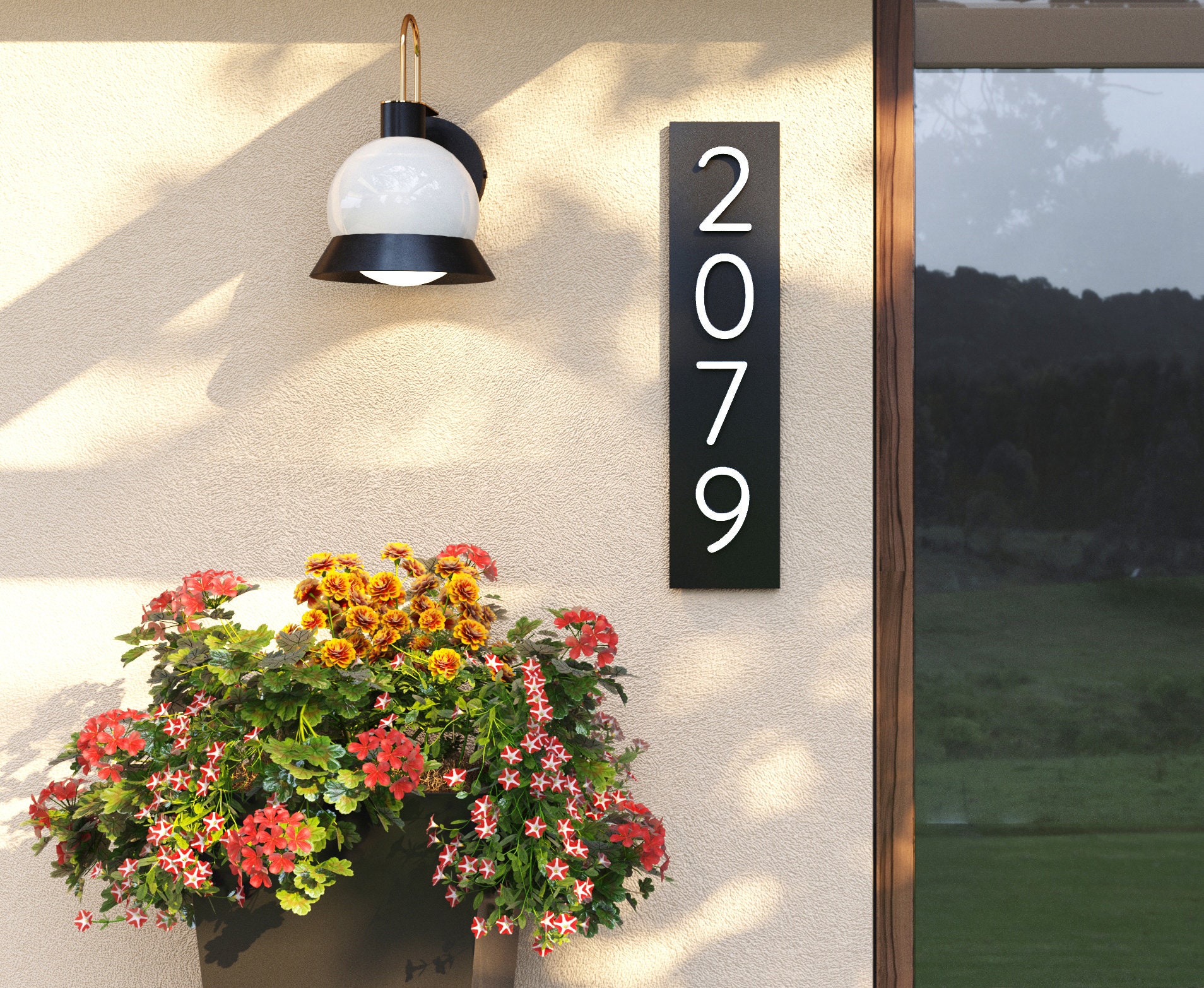 Modern House Numbers Available in Vertical and Horizontal Directions ...