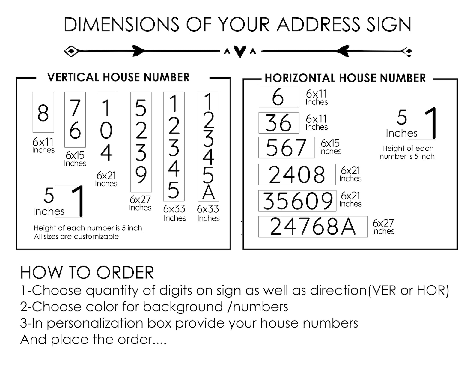 Vertical & Horizontal House Number Easy to Install House Sign - Etsy Canada