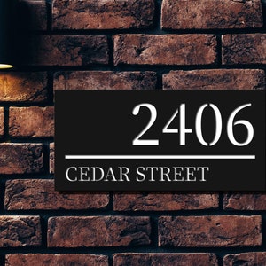 Outdoor House Number Sign | Modern House Number | Housewarming Gift ...