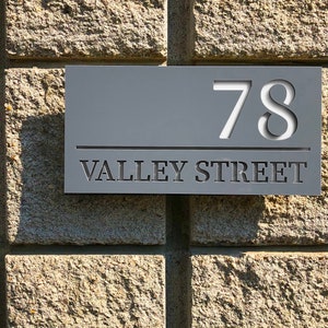 Outdoor House Number Sign | Modern House Number | Housewarming Gift ...