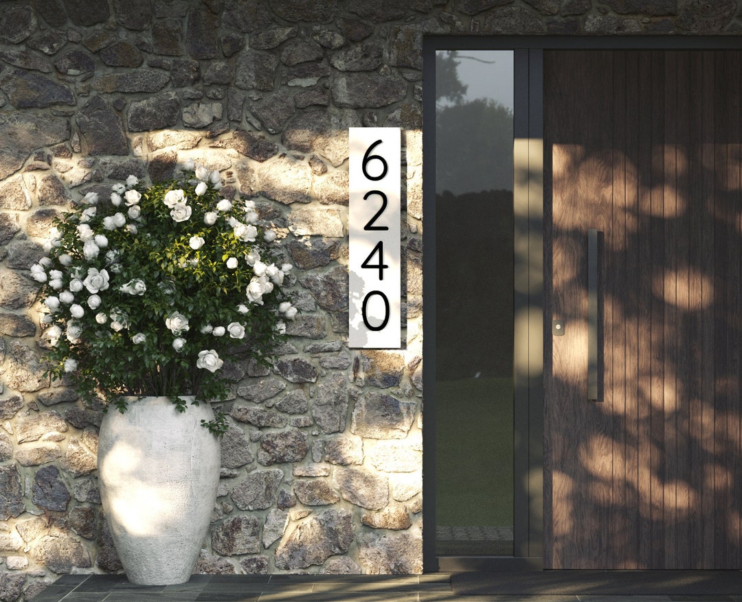 House Numbers Sign Vertical | House Number Sign White | House Warming ...